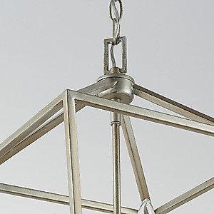 Home Decorators Collection Weyburn 4-Light Antique Silver Leaf Caged Chandelier