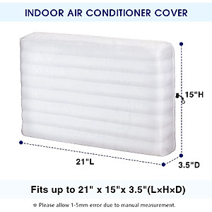 KylinLucky Indoor Air Conditioner Cover AC Unit Covers for Inside 21 x 15 x 3.5 inches (L x H x D),White