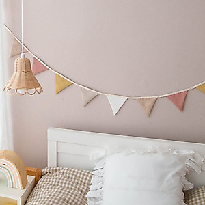 BEIOUDEXIN 3.93 Feet Triangle Flag Banner Bunting Pennant for Kids Teepee Tent,Party and Room Decoration,Upgraded double-sided, Children's room decoration of baby's room