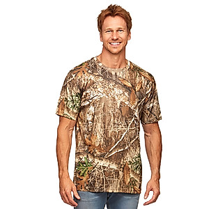 Realtree Men's Essential Camo Lightweight Performance Short Sleeve Shirt (RT Edge, Large)