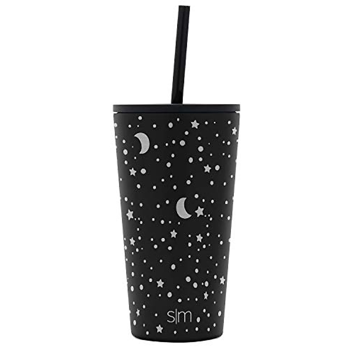 Simple Modern Insulated Tumbler with Lid and Straw | Iced Coffee Cup Reusable Stainless Steel Water Bottle Travel Mug | Valentines Gifts For Him & Her | Classic Collection | 16oz | Lunar