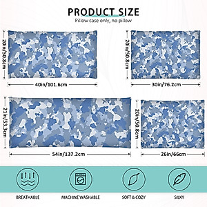 Blue Navy Camo Pillowcase for Hair and Skin Body Pillow Cover Long Body Pillow Pillowcase 20"X 54" Plush Pillow Case with Zipper for Men