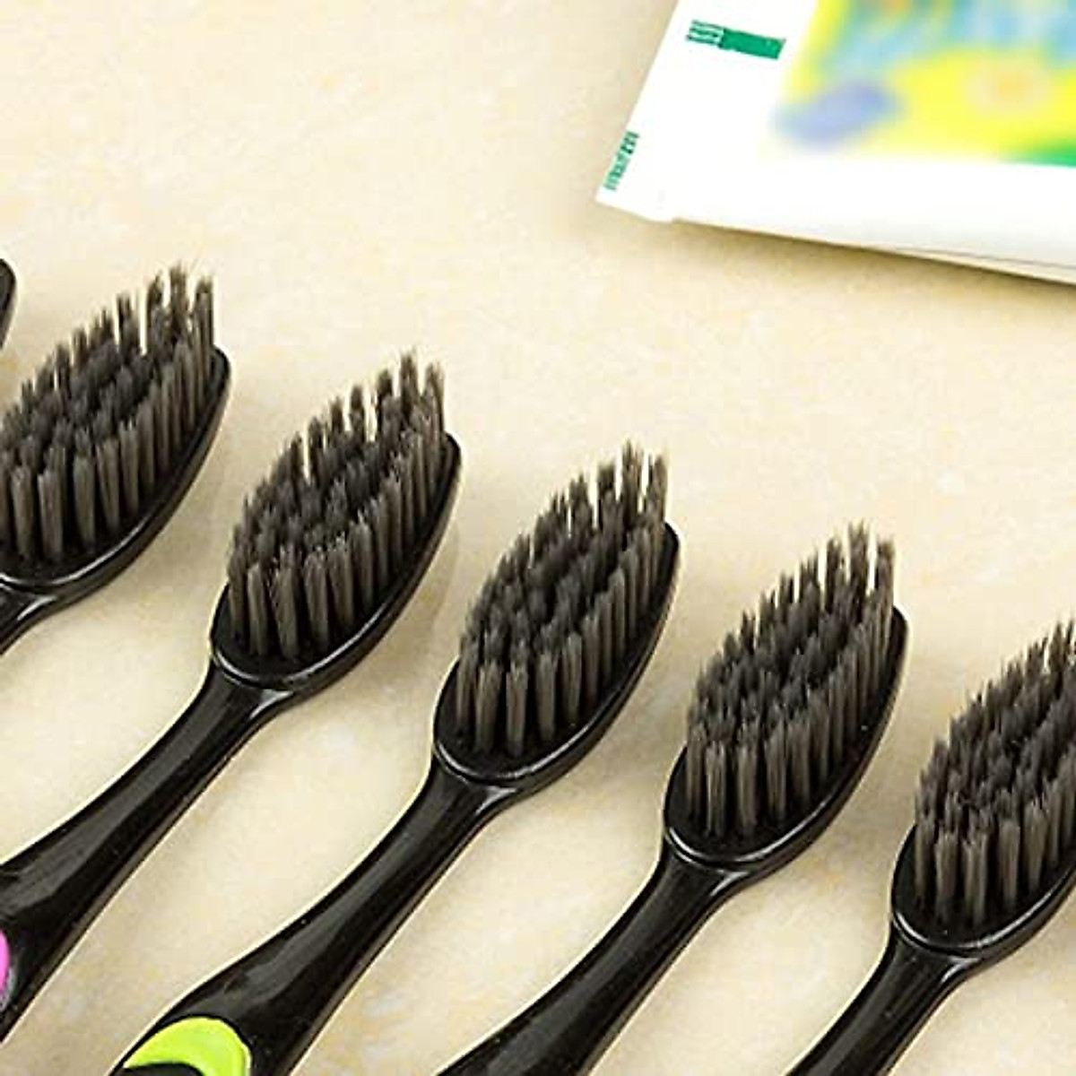 Kiminors dobrygalpe Charcoal Toothbrush Soft Toothbrush Adult Household Cleaning Toothbrush,Black, 30 * 200 * 150 MM