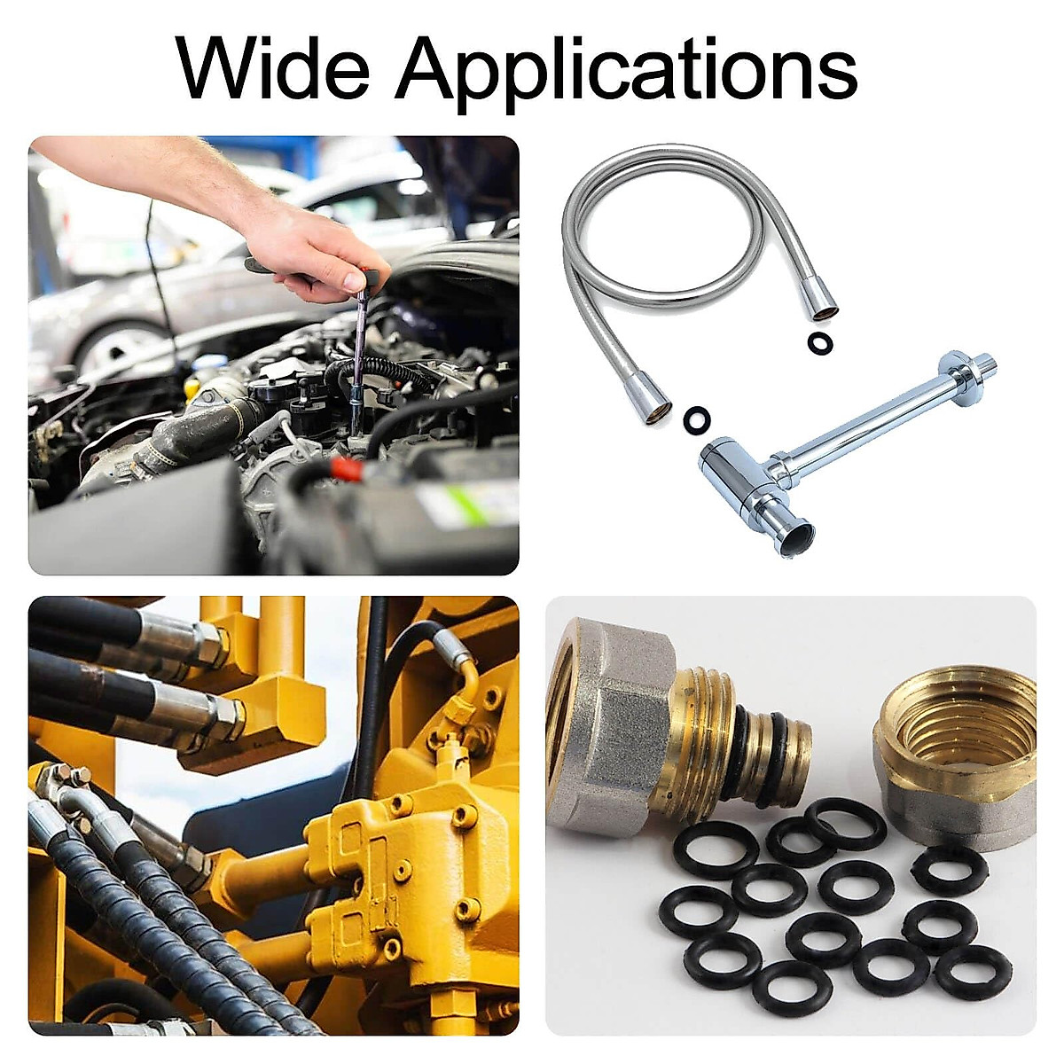 400 Pcs Rubber O-Rings Assortment Kit, 24 Sizes Rubber O-Ring Sealing Seal Assortment Set for Faucet, Hose, Automotive Repair, Plumbing, Gas, O Rings Kit