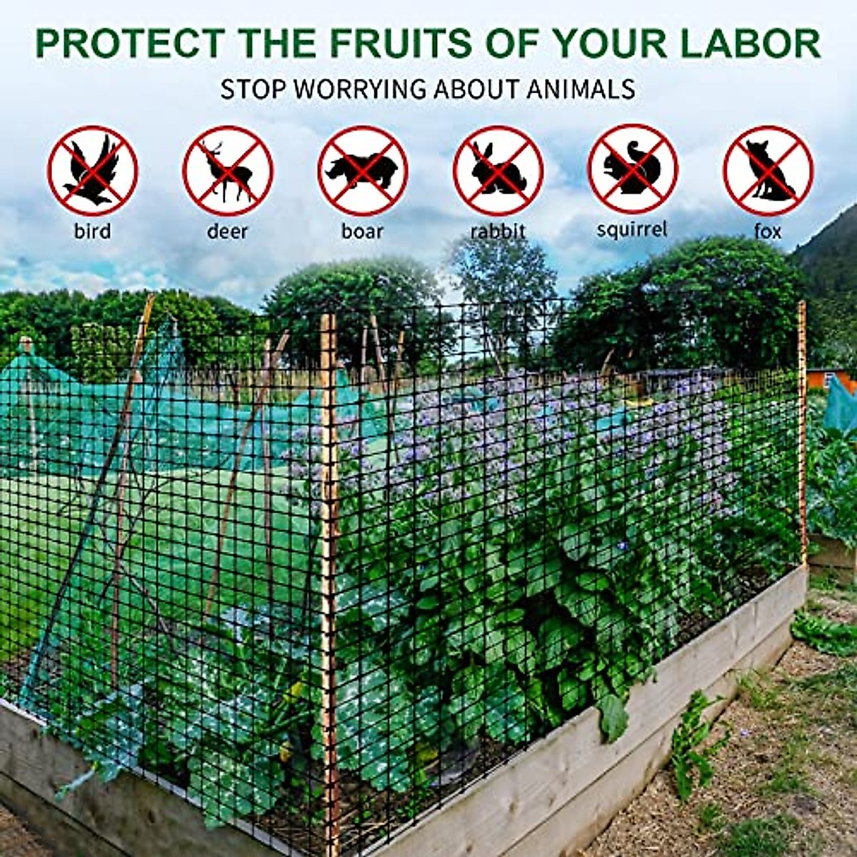 NestBasics Garden Bird Netting Garden Fencing Netting mesh 101 ft x 7 ft Durable Bird Netting Fencing Barrier for Plastic Protection net mesh for Fruit Vegetable Flower Garden