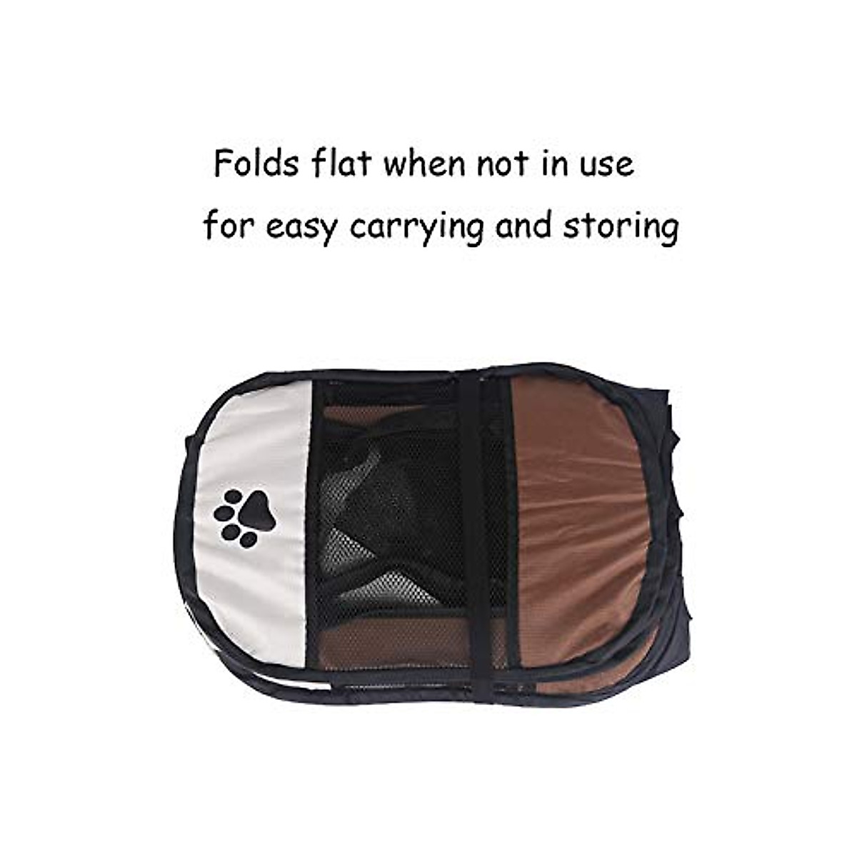 BODISEINT Portable Pet Playpen, Dog Playpen Foldable Pet Exercise Pen Tents Dog Kennel House Playground for Puppy Dog Yorkie Cat Bunny Indoor Outdoor Travel Camping Use (Small, Coffee - Beige)