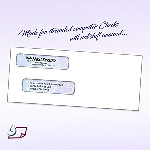 NextDayLabels - Box of 500# 8 Self Seal Double Window Security Check Envelopes