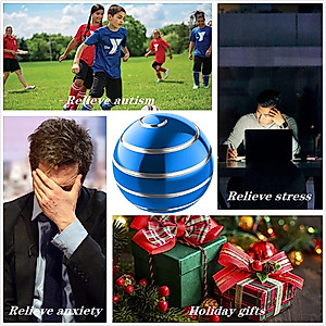 PUINGREN Kinetic Desk Toys Ball,Full Body Optical Illusion Fidget Spinner Ball,Kinetic Desktop Spinning Toys for Anxiety, ADHD,Birthday Gift Size 55mm(Blue, 2.17'')