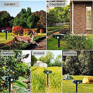 2023 Solar Ultrasonic in Repellent Defender Rat, Squirrel, Deer, Raccoon, Skunk, Rabbit, Mole, Dog, Cat, Waterproof with Motion Detector Green1