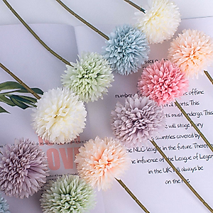 Grunyia Artificial Flowers, 10 Pcs Fake Silk Hydrangea Heads Bridal Wedding Bouquet Home Garden Party Table Centerpieces Decoration (Purple)