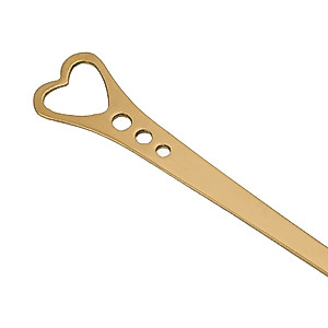 2Pcs Coffee Dessert Spoon, Heart Shaped Design Metal Stirring Spoon for Tea Dessert Drinks Ice Cream (Gold)