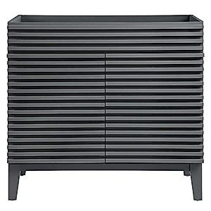 Modway Render 36" Bathroom Vanity Cabinet in Gray - Sink Basin Not Included