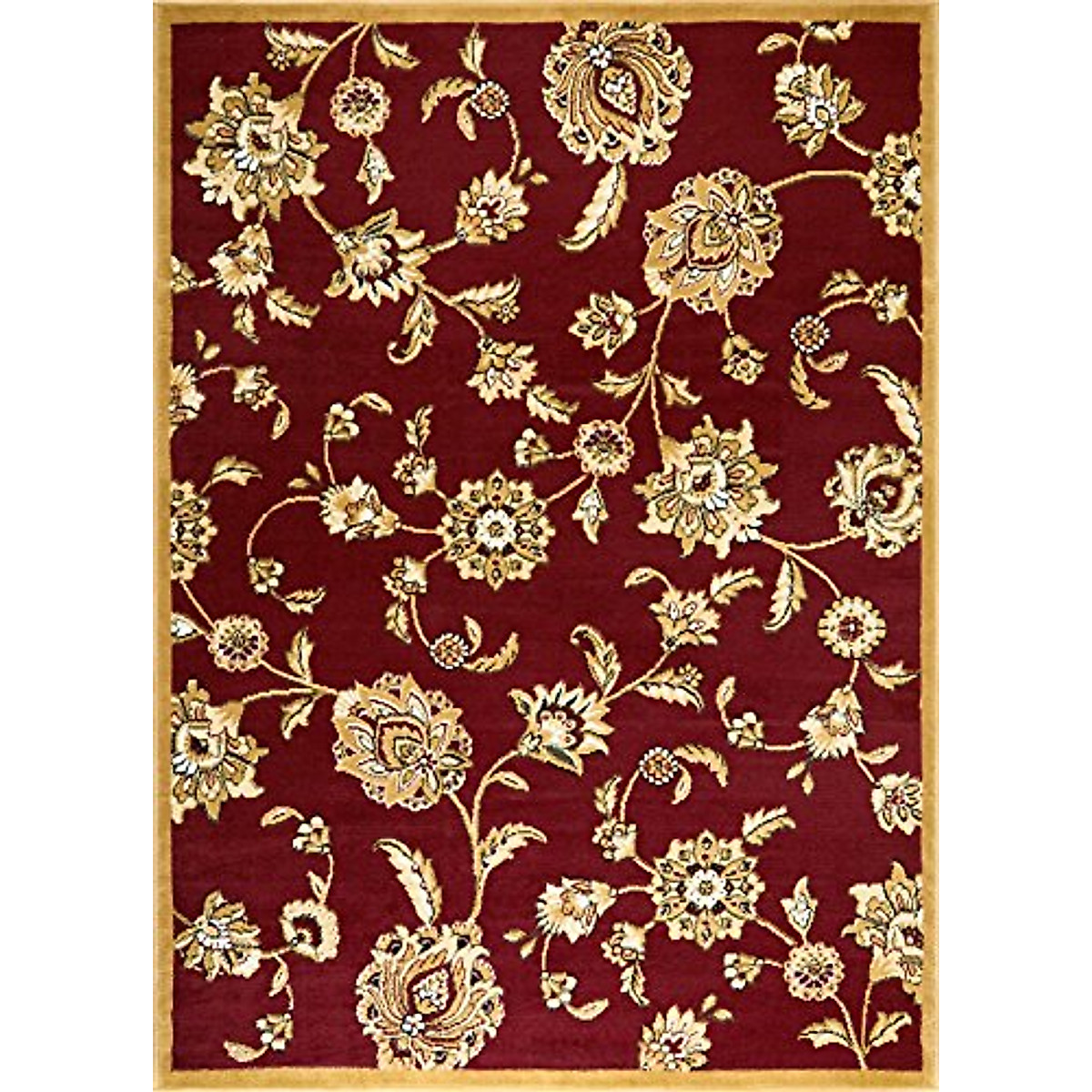 Home Dynamix Optimum Malin Area Rug 5'2" x7'2", Traditional Oriental Floral, Red/Beige