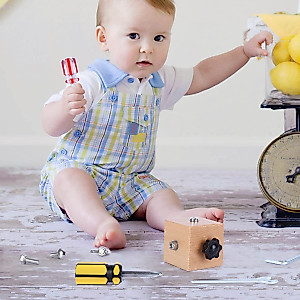 Fine Motor Skills Toys for 3 4 5 Year Old Montessori Screwdriver Board Set for Kids Preschool Learning Toys Wooden Tool Set for Toddlers 1-3 Occupational Therapy Toys Screw Driver Activities Tools