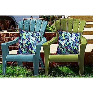 Sun-Ray 214009 Seat Cushion with Flame Retardant Filling, Green/Pink