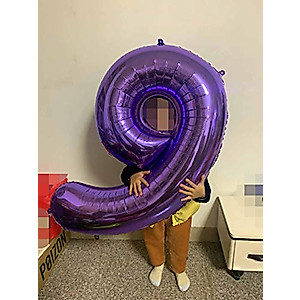 Purple 1 Balloons,40 Inch Birthday Foil Balloon Party Decorations Supplies Helium Mylar Digital Balloons (Purple Number 1)