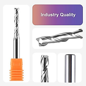 SpeTool Carbide CNC Router Bits 3/16 inch Cutting Diameter Up Cut Router Bit with 1/4 inch Shank Suitable for CNC Engrave Carving