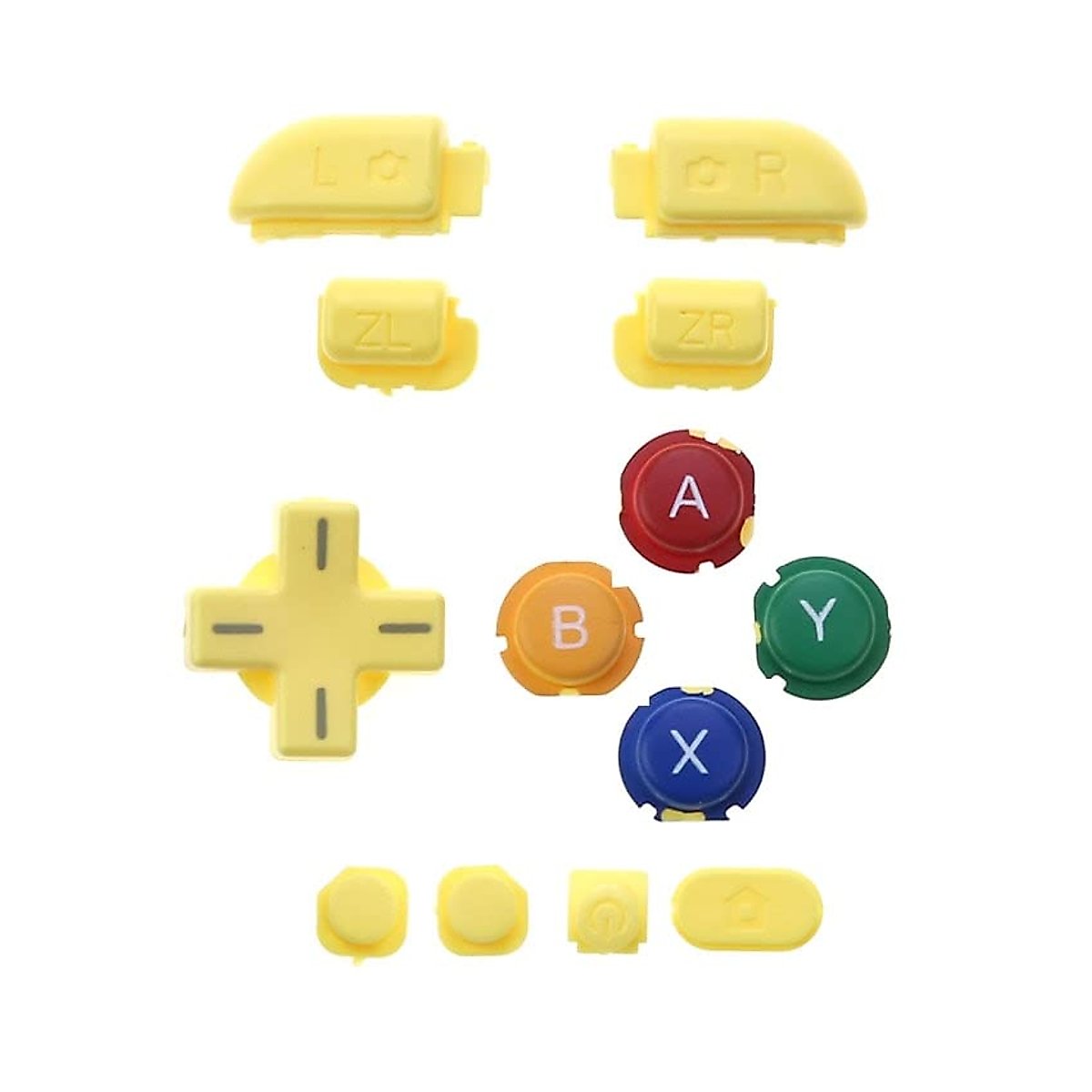 Replacement Full Buttons Set ABXY L R ZL ZR D-pad Home Power Buttons for Nintendo New 3DS XL LL Console Buttons (Red)
