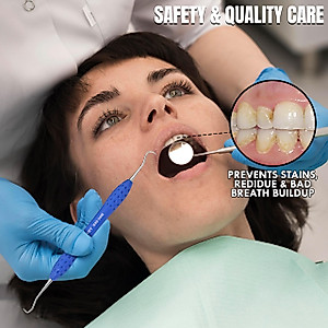 Professional Dental Tools Tartar Scraper For Dentist, Personal and Pets Use Plaque Remover With Comfortable Grip, Double ended Silicon Grip Scaler