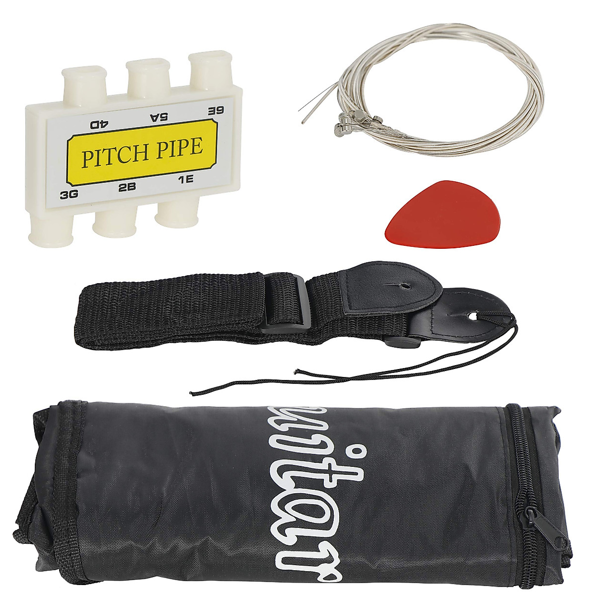 Smartxchoices 38" Kids Acoustic Guitar Bundle Kit for Starter Beginner Music Lovers, 6-String Folk Guitar with Gig Bag, Extra Set Steel Strings, Strap, Pitch Pipe and Pick (Blue)