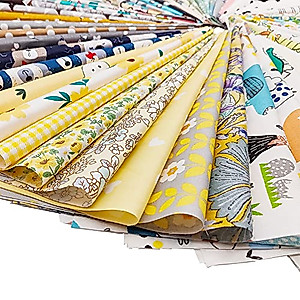 Quilting Fabric, QiMicody 56pcs 100% Cotton 9.8” x 9.8”(25cm x 25cm) Fat Quarters Fabric Bundles, Pre-Cut Squares Sheets for Patchwork Sewing Quilting Crafting, No Repeat Patterns