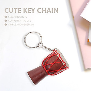 ARTIBETTER Music Lover Gift 3Pcs Djembe Drum Keychain Congo African Wood Drum Goblet Keyring Pendant Car Key Holder Backpack Bag Hanging Ornament for Souvenir Gift Mini African Drum