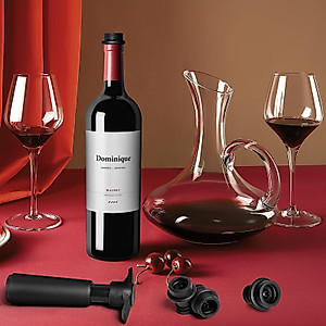 Wine Saver Vacuum Pump with 6 Wine Stoppers, Wine Preserver Keep Wine Fresher for Longer, Reusable Food Grade Silicone Wine Stopper Leak Proof, Wine Corks Fit Almost Any Wine Bottles