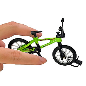 Metal Finger Bike Mountain Bike Toys Functional Kids Finger Bicycle Mini Finger BMX Set Gift for Kid (Green)