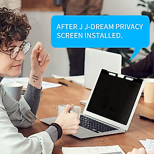 J J-Dream Hanging 14 Inch Privacy Screen for Laptop for Widescreen Laptop - Anti Glare - Blue Light Filter - Anti-Scratch Protector (16:9 Aspect ratio)