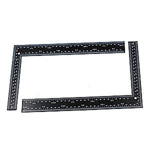 Driak Black 2pc Metal L Shaped Metric Square Carpenter Square 0-30cm 0-20cm Measuring Range Metal Framing Square Square Ruler for Accurate Cutting, Trimming, Slicing and Measuring
