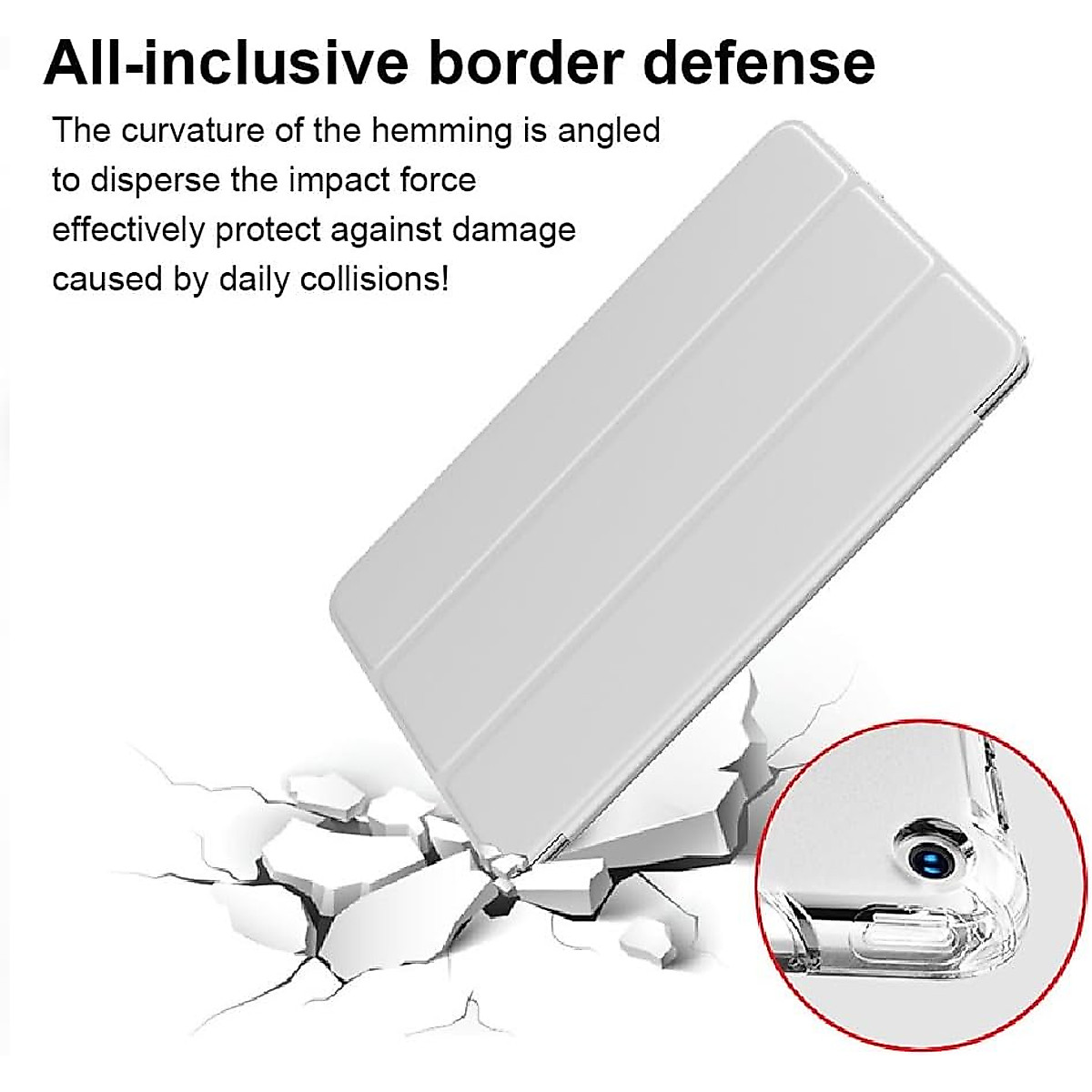 Case Compatible with Samsung Galaxy Tab A8 10.5（X200/X205 Case with Pencil Holder Smart Cover Protective Case Cover Shockproof Cover with Clear TPU Back Shell Tablet Case Cover (Color : Lavender Pur