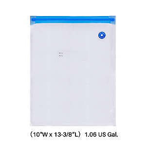 FOYO Gallon Size Vacuum Zipper Bags, Vacuum Food Sealer Bags Food Storage Reusable Bags with Double-layer Zippers Designed, BPA free, Set of 18