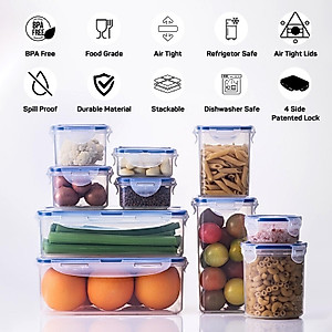 Lock & Lock Classics Tall Rectangular Plastic Airtight Kitchen Or Fridge Container Boxes Set With Leak Proof Lid 1.8 Liter, Set of 3, Transparent (HPL813F x 3)
