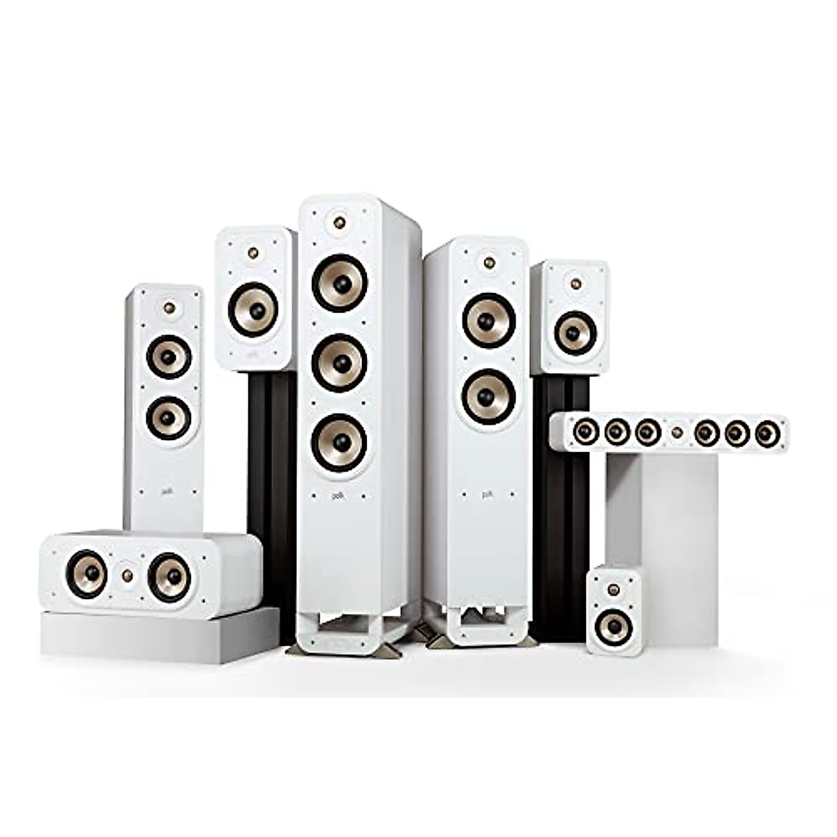 Polk Signature Elite ES60 Tower Speaker - Hi-Res Audio Certified, Dolby Atmos & DTS:X Compatible, 1" Tweeter & Three 6.5" Woofers, Power Port Technology for Effortless Bass, Elegant White-Washed