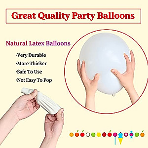 White Balloons 100 Pack, Round Latex Party Balloons12 inch, Thickened white matte balloons Can be filled with Helium for Birthday Wedding Graduation