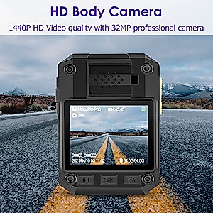 GRC 1440P Police Body Camera with Audio, 64GB Memory, Night Vision,2 Inch Display,Portable Waterproof Body Worn Camera,Premium Body Cam for Law Enforcement Recorder,Personal Use