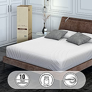 Giantex Memory Foam Mattress, 8-Inch Queen Cool & Comfortable Gel Infused Foam Mattress w/Poly Jacquard Fabric Cover for Pressure Relieving, CertiPUR-US Certified Firm Mattress Delivered in a Box