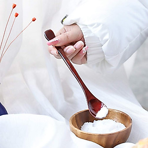 DOITOOL 2pcs Wooden Honey Spoons Long Tea Spoons Natural Wood Honey Stirring Spoon Coffee Cocktail Stirrer Spoons Swizzle Sticks Jam Spoon for Home Kitchen