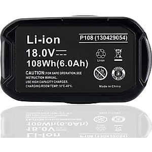 LALAFO 18V 6.0Ah P108 Battery Replacement for Ryobi ONE Plus 18Volt Lithium-Ion Batteries P102 P103 P104 P105 P107 P108 P109 Compatible with Ryobi One+ Battery Cordless Power Tools