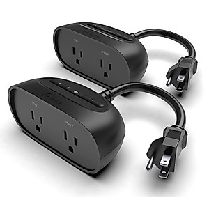Kasa Outdoor Smart Plug 2 Pack, Smart Home Wi-Fi Outlet with 2 Sockets, IP64 Weather Resistance, Works with Alexa, Google Home & IFTTT, No Hub Required, ETL Certified(KP400P2)