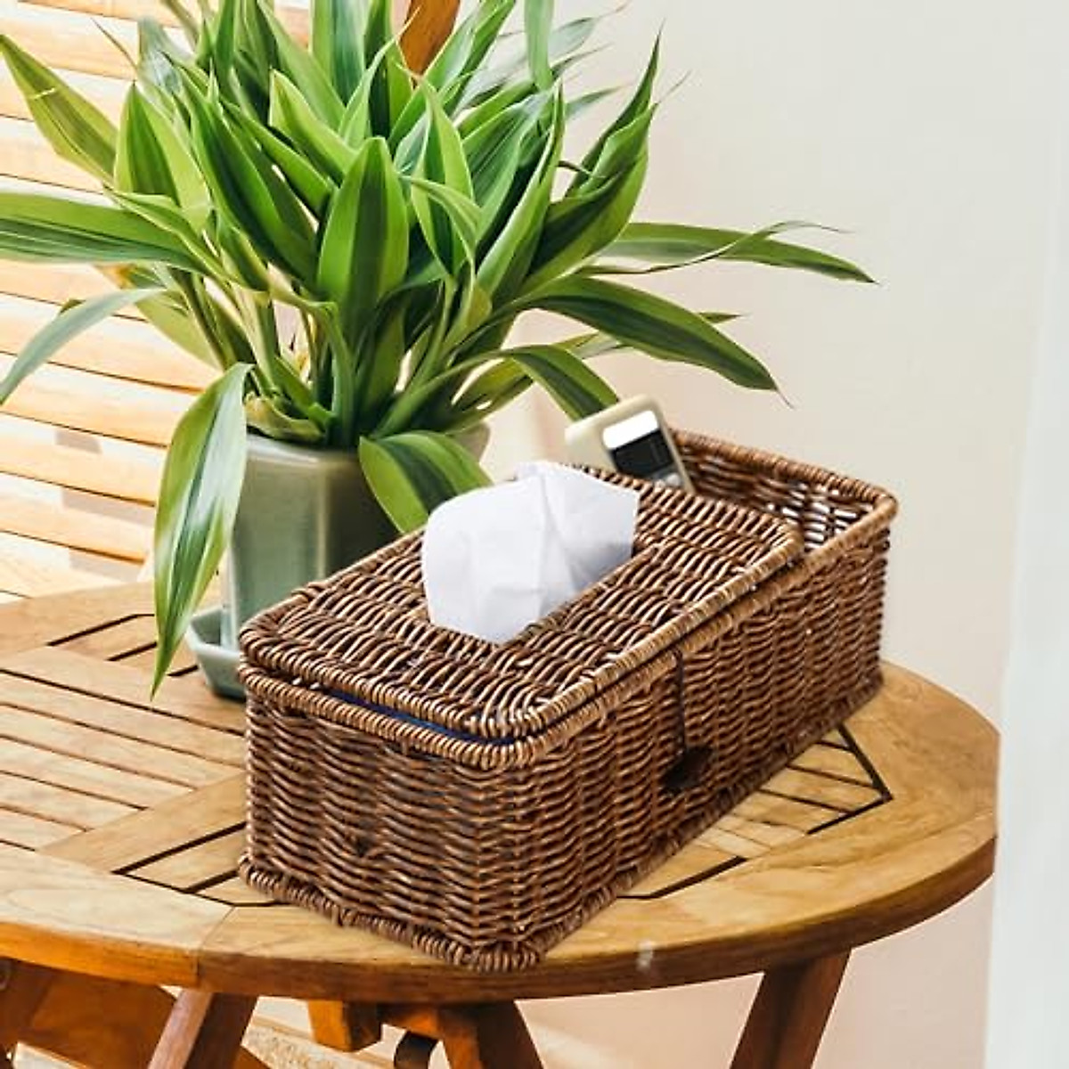 IEUDNS Paper Holder Dispenser Facial Tissuecase Dispenser Container Vintage Style Removable Tissue Holder Tissue Box for Bathroom, Deep Brown