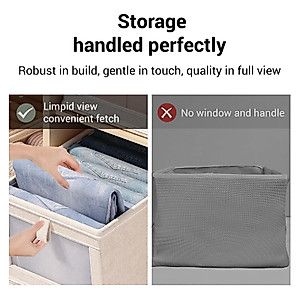 NAJIESUN large shelf storage baskets | Fabric closet organizers and storage boxes with handles, fabric storage boxes, storage containers for organization (3 pack grey)