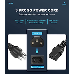6 FT AC Power Cord for Goplus 2 in 1 Folding Treadmill Sole E060001 F63 (21034) F65 F80 F83 F85 (21016) CE800 CT800 XE400 WE35 WE95 XE850 XU875 XR895 FT96 Treadmill Mains Cable Replacement