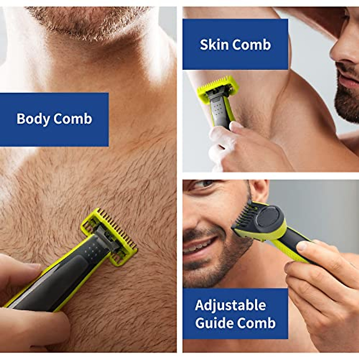 Yinke Guards and Case for One Blade QP2520 QP2630 QP2724 QP2834 Shaver, 14 Adjustable Size Length Precision Comb 0.4-10mm with Body Kit Upgrade Your Oneblade Trimmer