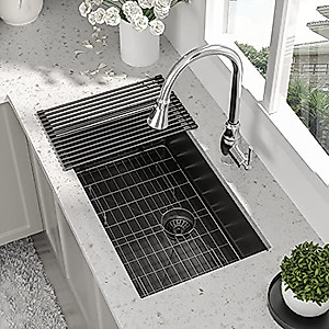 30 Inch Black Undermount Kitchen Sink - Beslend 30"x18"x10" Gunmetal Black Stainless Steel Kitchen Sink 16 Gauge 10 Inch Deep Single Bowl Basin
