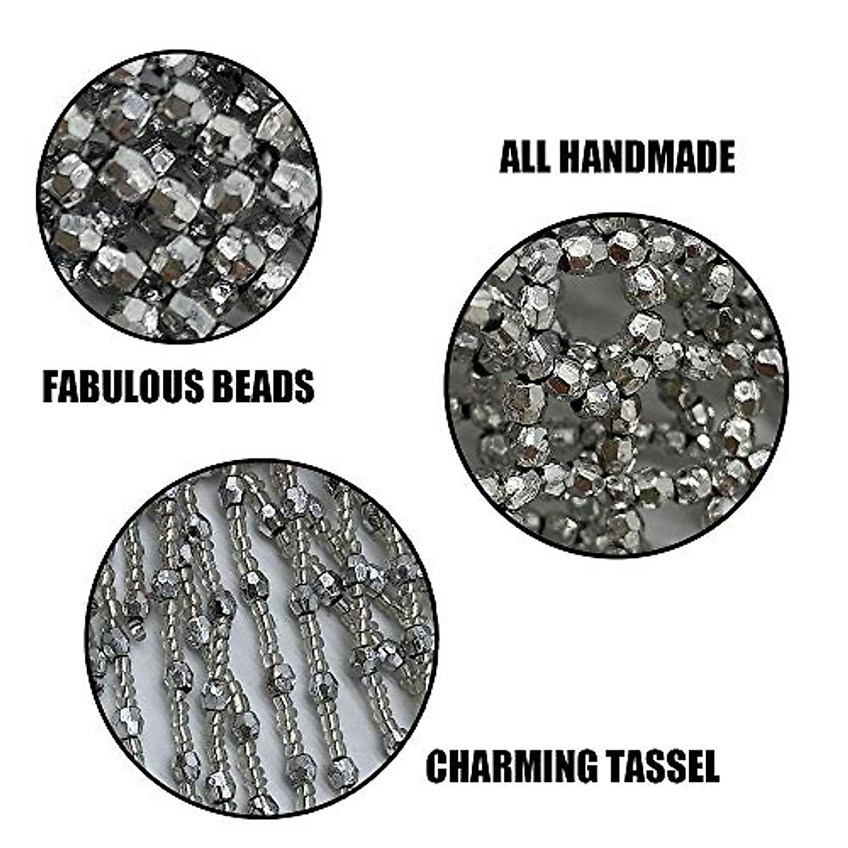 DEMON BABY 2022 Party Wedding Handmade Egyptian Cleopatra Belly Dance Beaded Headpiece(Silver)