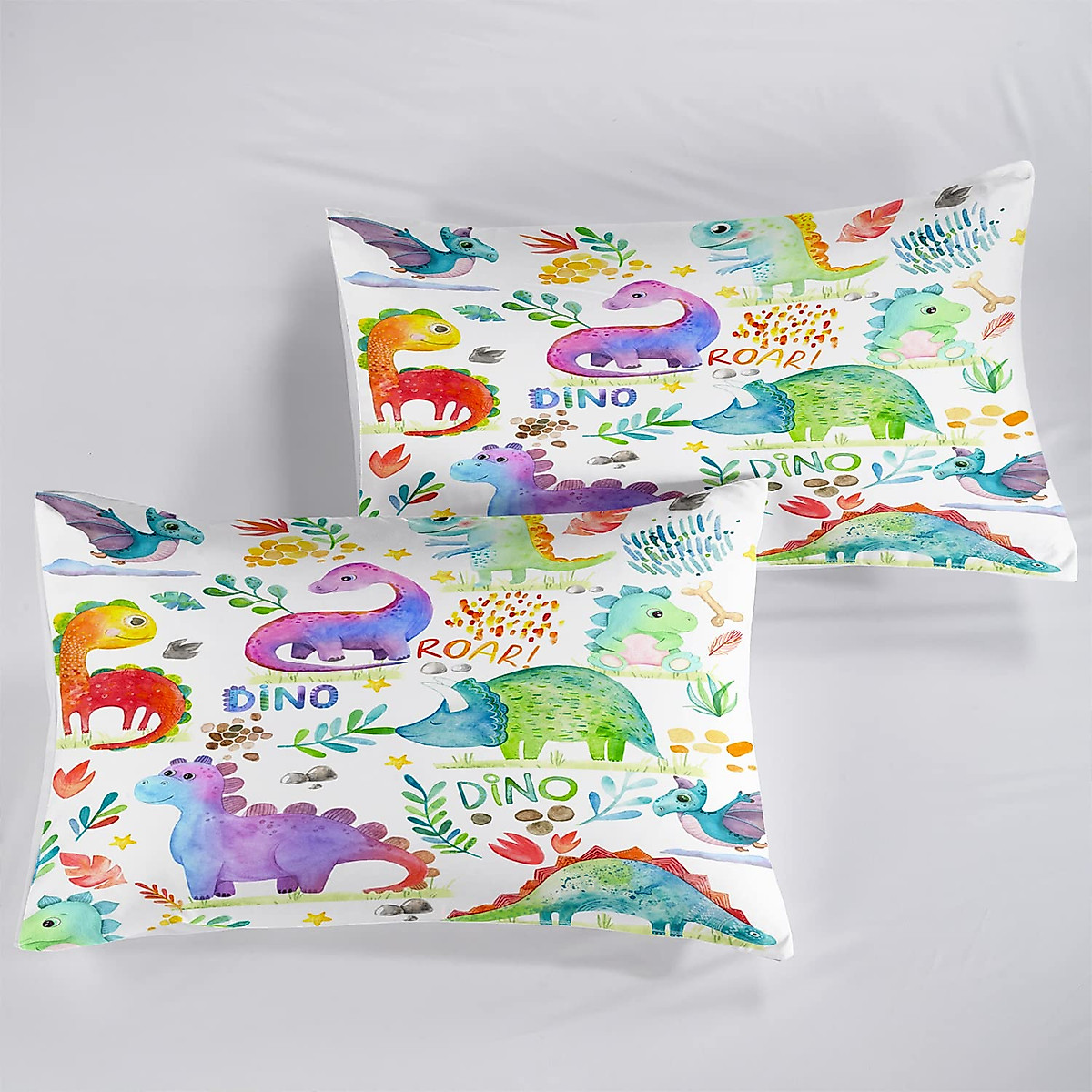 CVHOUSE Dinosaur Bedding Set,Dinosaur Comforter,Dinosaur Comforter Set Twin,Microfiber Quilt Set with 1 Comforter and 2 Pillow Cases- 3 Piece