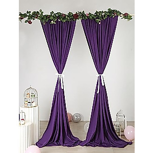 SHERWAY 2 Panels 4.8 Feet x 10 Feet Purple Photography Backdrop Drapes, Thick Polyester Window Curtain for Wedding Party Ceremony Stage Decoration