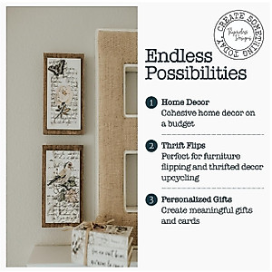 Rub on Transfers for Crafts and Furniture | 3 Design Sheets 6”x 12” | Home Decor Transfers | Furniture and Craft Decals | by Thymeless Designs (Memories of Paris)