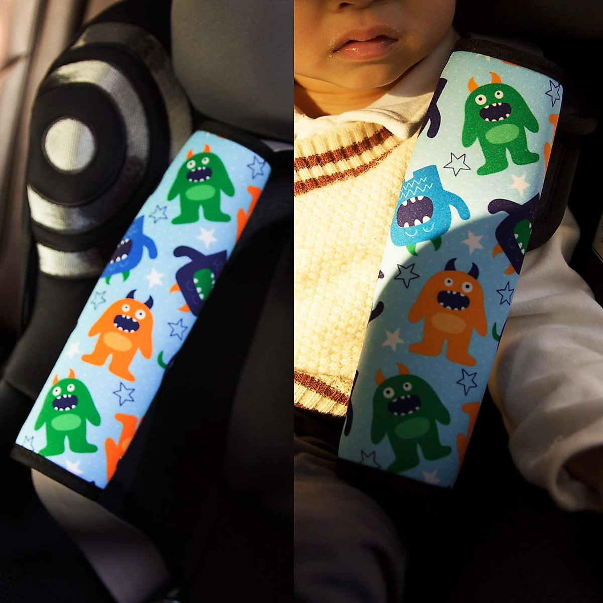 Car Seat Straps Shoulder Pad for Kids, Seat Belt Pad, Seat Belt Cover for Kids, Kids’ Seatbelt Padding, Soft Comfort Seat Belt Cushion, Shoulder Strap Pad, Car Accessories for Boys, One Piece